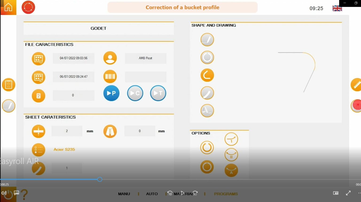 Plate bending machine software, Easyroll for Picot bending machines