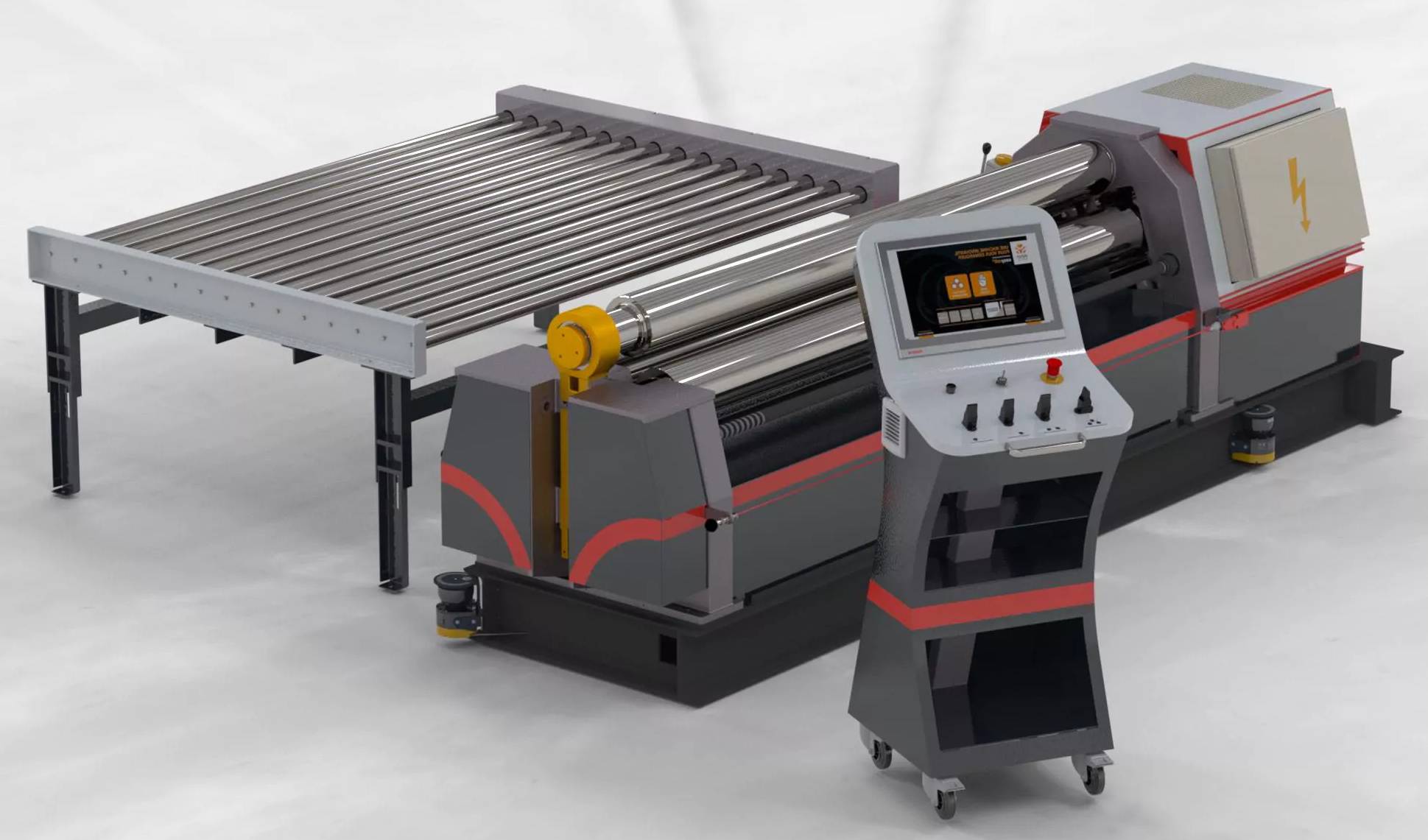 Plate roller accessories, feed table and bracket for roll bending machine